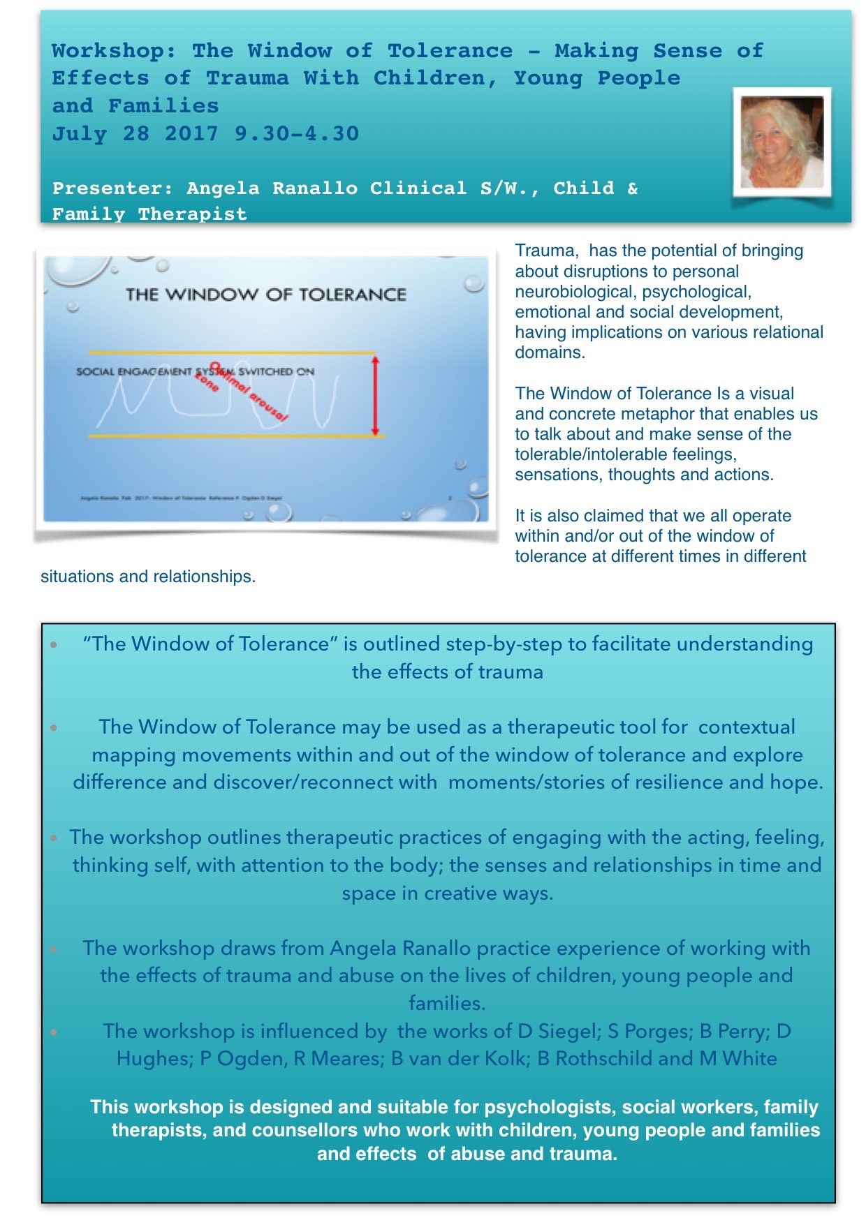 Child & Family Therapy Counselling | Workshop: The Window of Tolerance ...